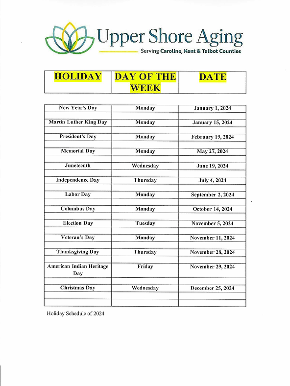 Brookletts Place - Talbot Senior Center | Center Closing