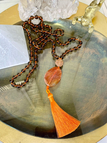 COLLIER MALA EN QUARTZ FUME ET AGATE PEAU DE SERPENT | Toulouse | Les ...
