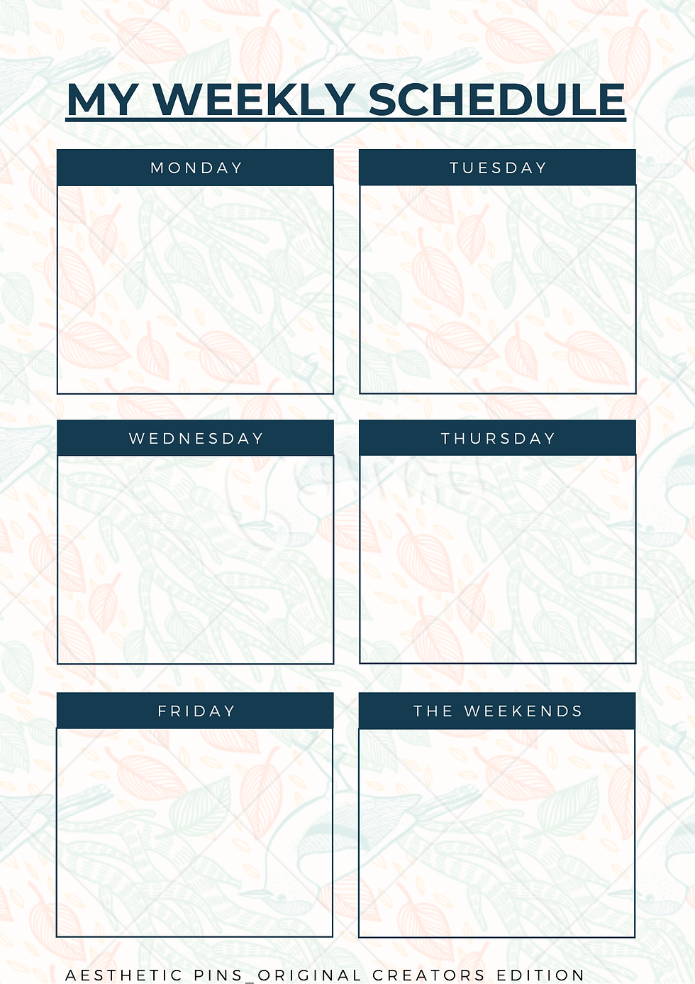 Get on top of your planning game with this weekly calendar! Aesthetic ...