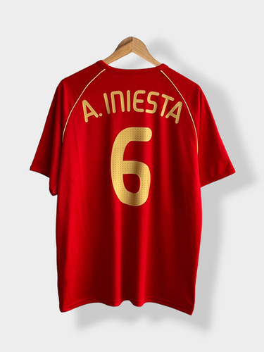 adidas Spain 2008 Home Stadium Fan Jersey - Iniesta #6 - XL - USED ...