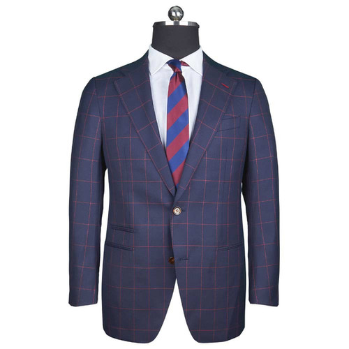 Navy Red Check Blazer | RJ MTM