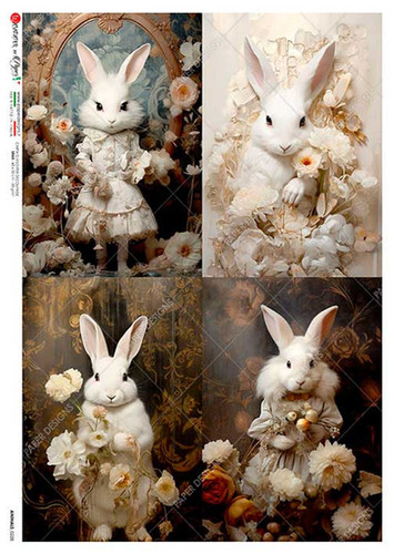 2980 Four Victorian Bunny Portraits | Vintage Retail