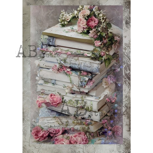 2994-A4 Shabby Chic Stack of Books | Vintage Retail
