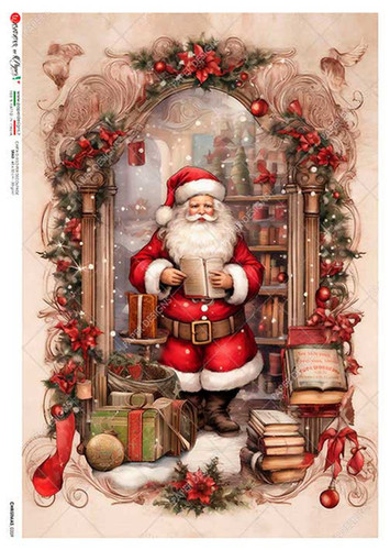 2960-A4 Santa in his Study | Vintage Retail