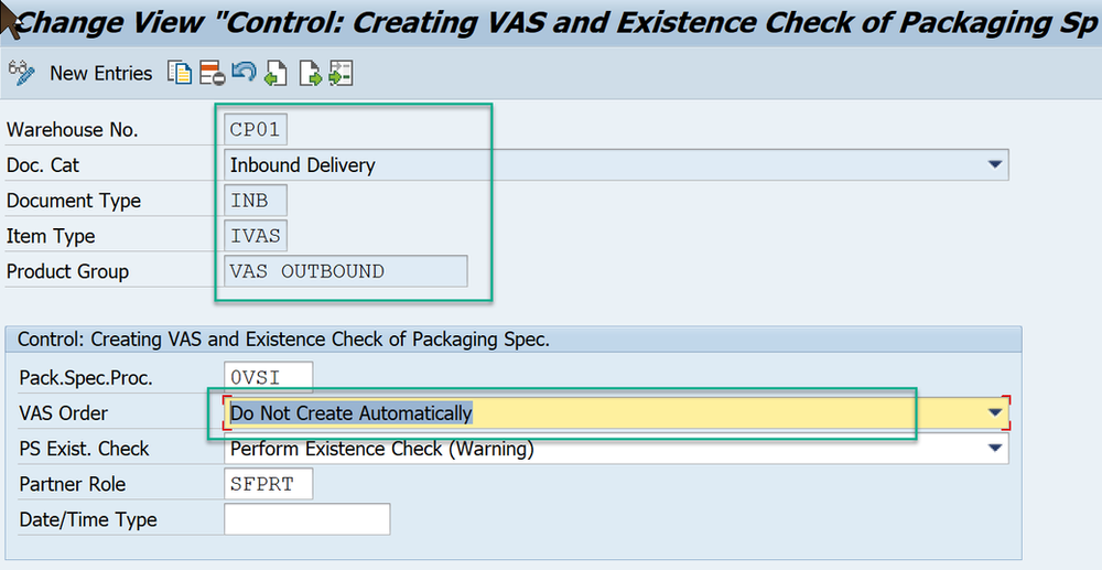 SAP EWM VAS for Inbound