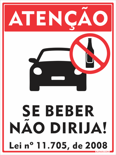 Placa Se Beber Não Dirija | Aluplacas