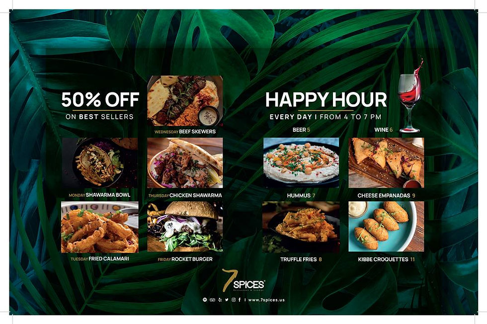 Happy Hour | 7 Spices Mediterranean Restaurant - Hallandale Beach