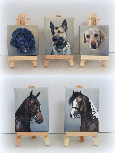 Mini Pet Portraits- Acrylic on Canvas with Easel | Amber Tyldesley