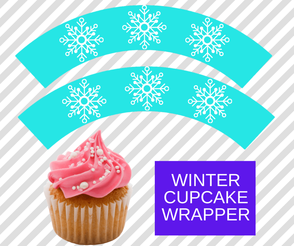 Snowflake Themed Party Decorations: FREE Cupcake Wrappers