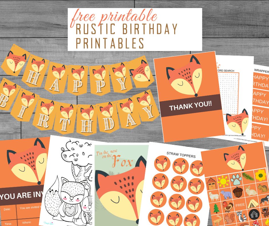 FREE Forest Theme Birthday Party Printables