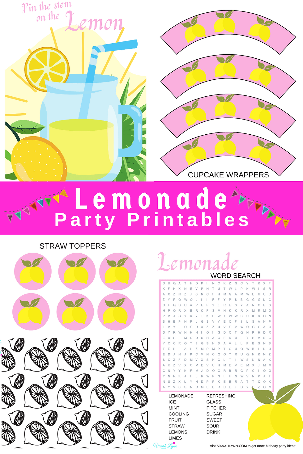 FREE Lemonade Stand Birthday Party Ideas- Print them now!