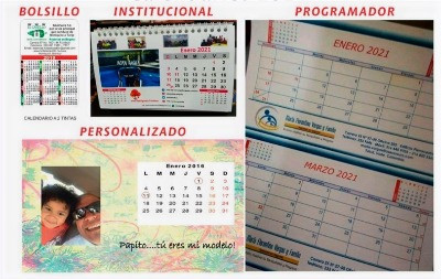 Impresión Paq x 100 Calendarios de escritorio personalizados | impresion