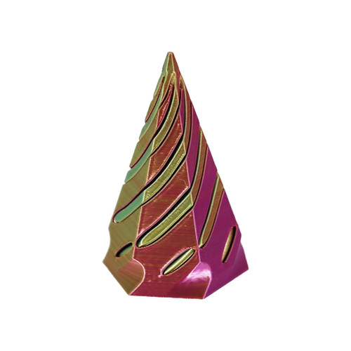 Green Gold Purple 3D Printed Small Hex Cone | Sensearoma.co.uk
