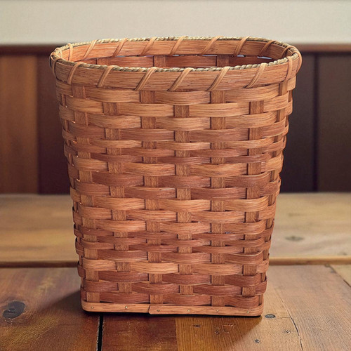 Amish Handmade Square Waste Basket Medium Size Solid Oak Bottom | Amish ...
