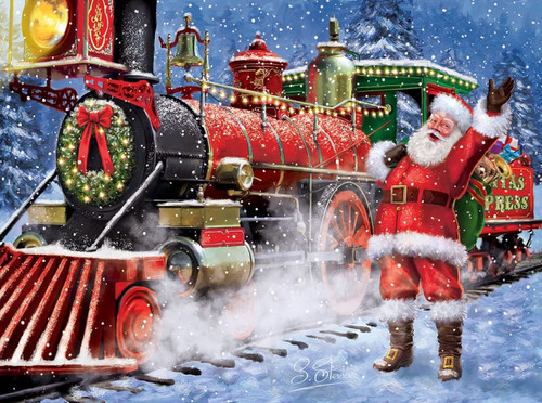 Christmas Jigsaw Puzzle SunsOut Santa's All Aboard 1000 Piece Made in ...