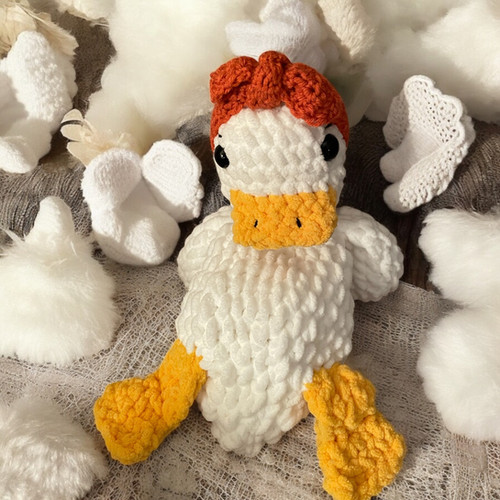 Handmade Crochet Dahlia Duck Snuggler Toy With Safety Eyes and Headband ...