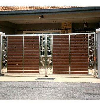 Stainless Steel Main Gate Design For Home, Automatic SS Gate, sta5n3ess ...