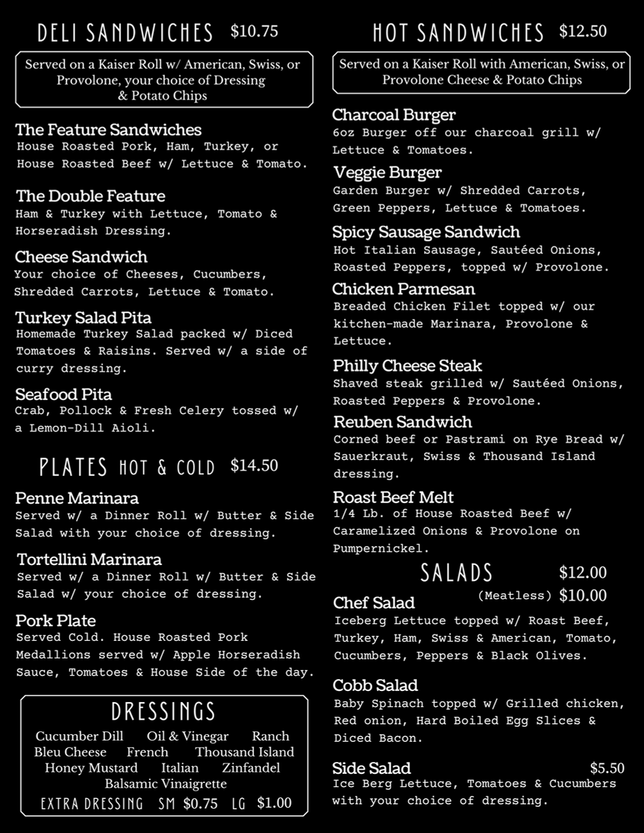 MENU | gilsoncafecinema