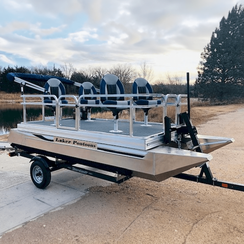 Laker 610 w/ Seats, Bimini Top & Trailer | Laker Pontoon Boats