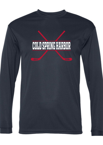 Cold Spring Harbor Hockey Sticks - Long Sleeve Cotton T | LI Pressworks