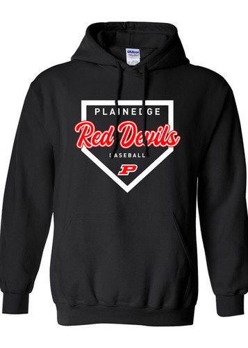 Red Devils Homeplate - Cotton Hoodie | LI Pressworks