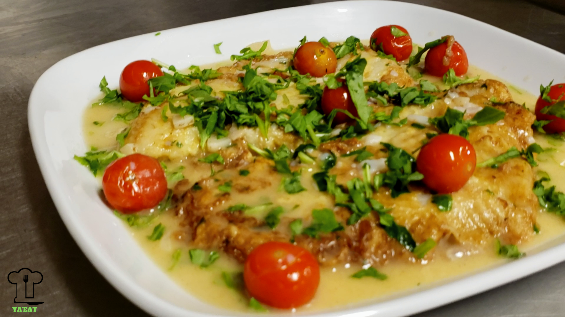 SAUTEED FLOUNDER FRANCESE STYLE WITH ARUGULA AND TOMATO RECIPE