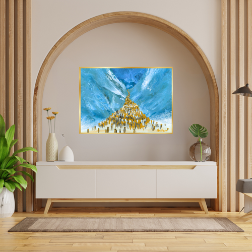 Majestic Parting of the Sea in Blue | Shoshana Art