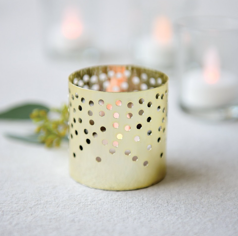 PERFORATED METAL TEA LIGHT SET | wolfgangandisabella