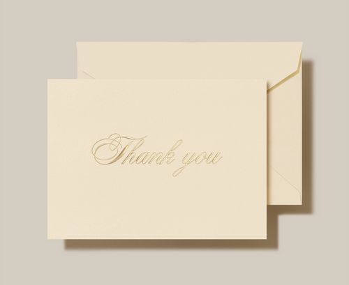 Crane Gold Script Engraved Thank You Notes (Box Set) | mysite-3