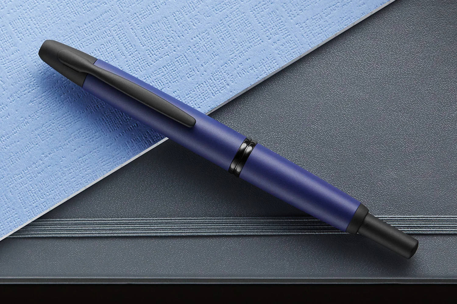 Pilot Vanishing Point Matte Blue w/Black Trim Fountain Pen | mysite-3