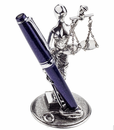 Scales Of Justice Pewter Pen Stand | mysite-3