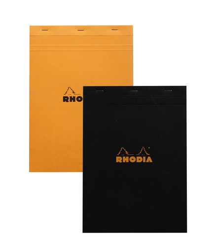 Rhodia Staplebound Notepad - 80 sheets 8 1/4 x 11 3/4 in Black, Orange ...