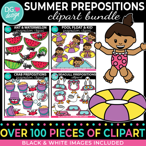 SUMMER PREPOSITIONS CLIPART BUNDLE | Damm Good Design