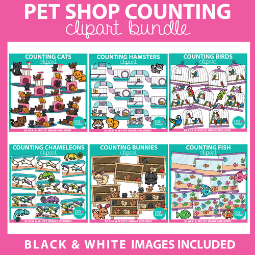 PET SHOP COUNTING CLIPART BUNDLE | Damm Good Design