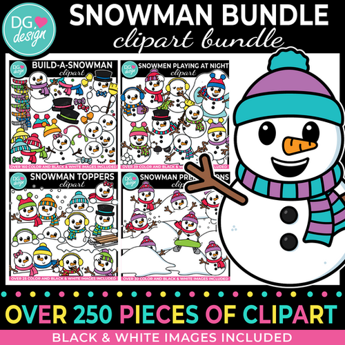 SNOWMAN CLIPART BUNDLE | Damm Good Design