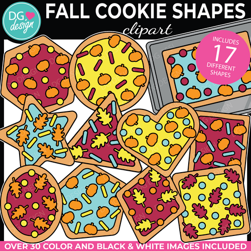 FALL COOKIE 2D SHAPES CLIPART | Damm Good Design