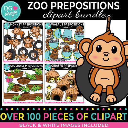 ZOO PREPOSITIONS CLIPART BUNDLE | Damm Good Design
