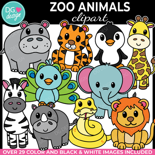 ZOO ANIMALS CLIPART | Damm Good Design