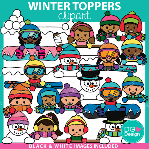 WINTER TOPPERS CLIPART | Damm Good Design