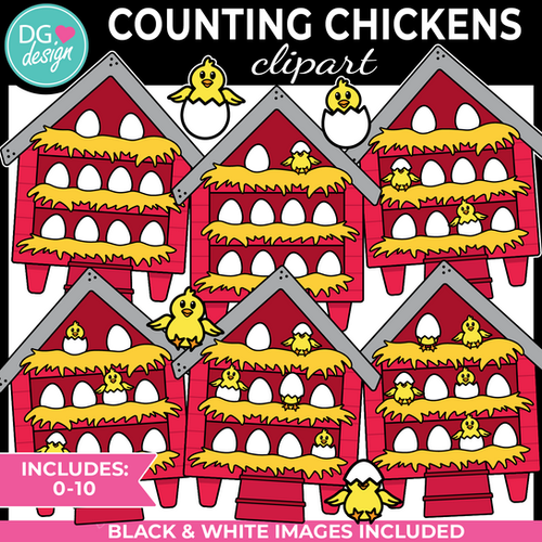 COUNTING FARM CHICKENS CLIPART | Damm Good Design