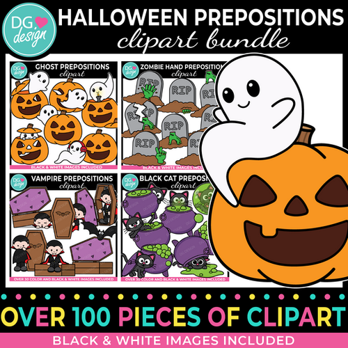 HALLOWEEN PREPOSITIONS CLIPART BUNDLE | Damm Good Design
