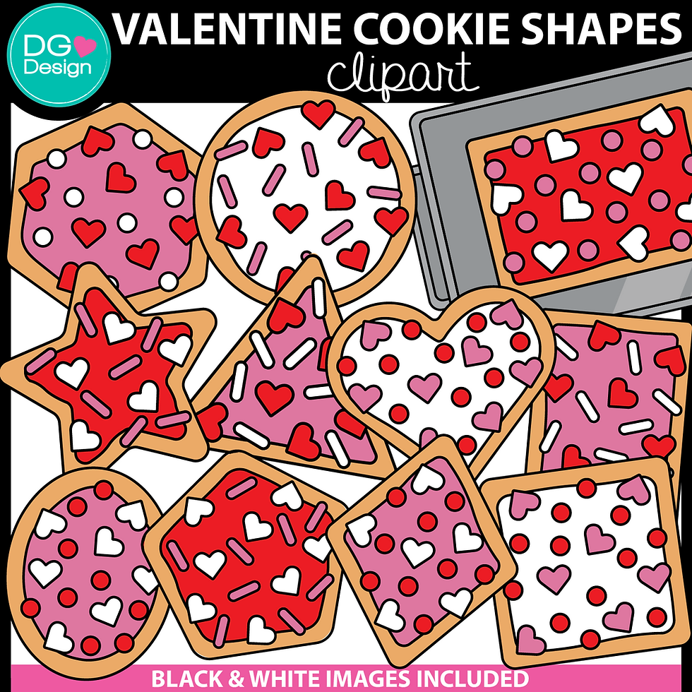 VALENTINE COOKIE 2D SHAPES CLIPART | Damm Good Design