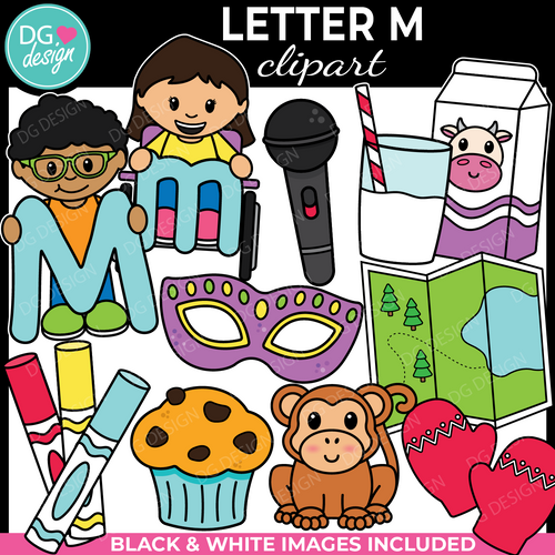 LETTER M ALPHABET CLIPART | Damm Good Design