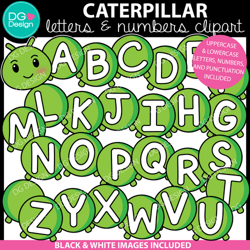 CATERPILLAR LETTERS AND NUMBERS CLIPART | Damm Good Design