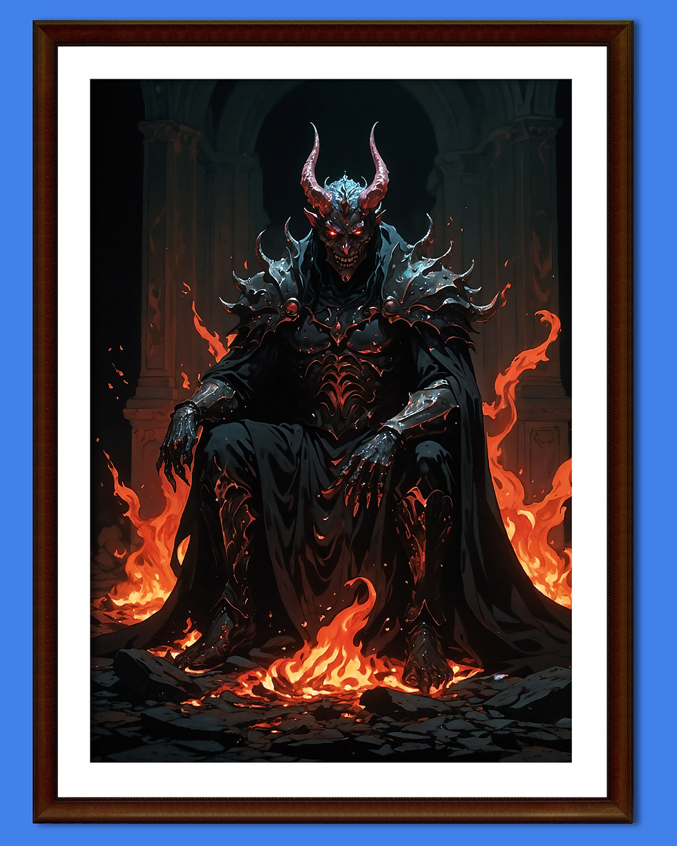 Demon King Fantasy Poster Print | AI Art Kingdom