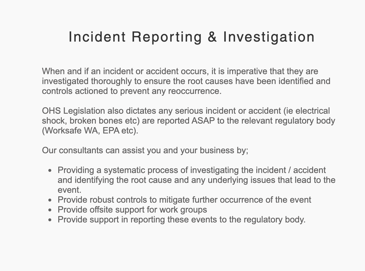 Perth Workplace Safety Consultants & Incident Investigations