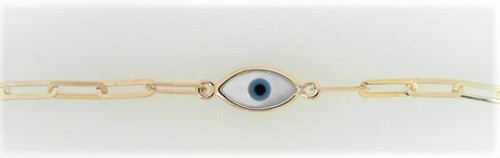 Paperclip Evil Eye Bracelet | Talines Fine Jewelry