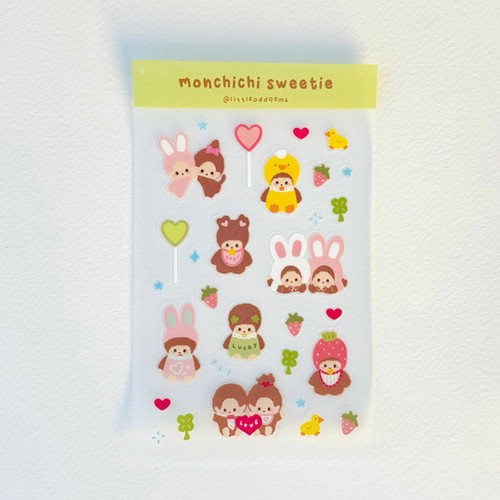 monchichi sweetie sticker sheet | Little Odd Gems