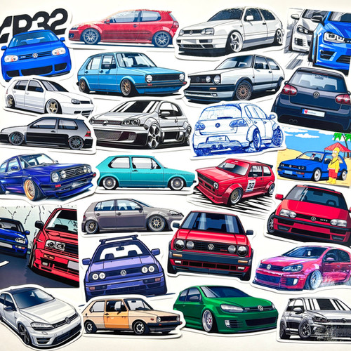 Volkswagen Golf GTI MK1 MK2 MK3 MK5 MK6 MK7 R32 Vinyl Stickers | Mysite