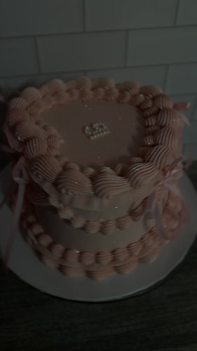 Pink Glitter Heart Cake | Baked By Skye
